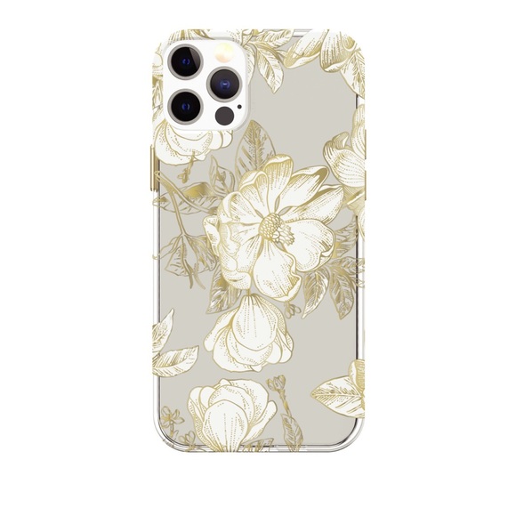 Onn | Cell Phones & Accessories | Nib Onn White Metallic Floral Iphone ...